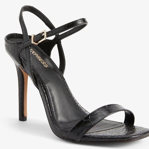 Express | Shoes | Textured Low Back Heeled Sandals Express Womens Shoes ...